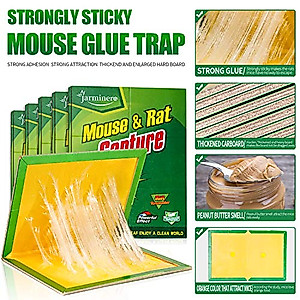 Mouse Traps, Humane Mouse Glue Trap, 10 PCS Rat/Mice Traps Sticky Pad Boards Strongly Adhesive Mouse Traps That Work No See Kill for House Indoor Outdoor Pet Safe