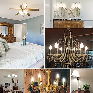 Wuluretoos 8 Pack 4W 120V LED Candelabra Base B10 CTC Clear Decorative Light Bulbs,Transparent Candle Light Bulbs for Chandeliers, Ceiling Fan Lights, Pendants, Fireplace