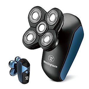 Westinghouse Head Shaver for Bald Men Electric Rechargeable Skull Shavers for Men Cordless Rotary Bald Head Shavers for Men with 5 Powerful Rotating Heads