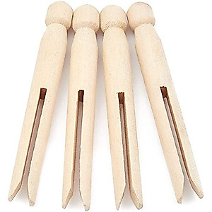 Juvale Wooden Traditional Clothespins (4.3 x 0.5 in, 50 Pack)