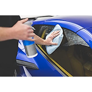 The Rag Company - Premium FTW - Professional Korean 70/30 Blend Microfiber Glass Cleaning Towels, Windows, Mirrors, Stainless Steel, Polished Surfaces; Streak-Free, 16in x 16in, Light Blue (3-Pack)