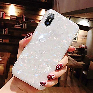 J.west iPhone Xs Max Case, Luxury Opal Sparkle Bling Design Crystal Clear Soft TPU Silicone Back Protective Phone Case Cover for Girls Women for Apple iPhone 10xs Max 6.5 inch (Colorful)