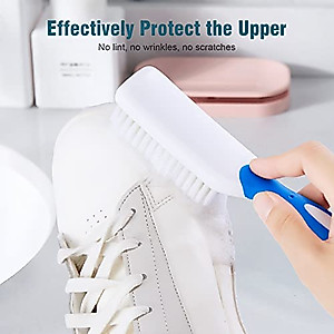 LOMEE Professional Shoe Brush for Cleaning, Ergonomic Long Handle Shoe Cleaner Brush, Laundry Scrub Brush Sneaker Shoes Cleaning Scrubber with Soft Bristle