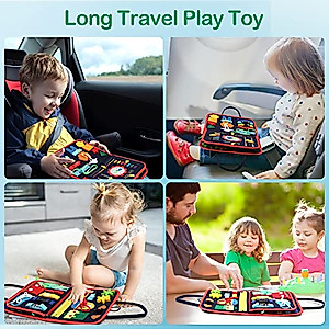Busy Board for Toddlers,Montessori Toys Developing Sensory Activity Book Preschool Learning Activities Early Educational Toy Travel Busy Binder for 1 2 3 4 Year Old Kids Birthday Gift for Boys Girls