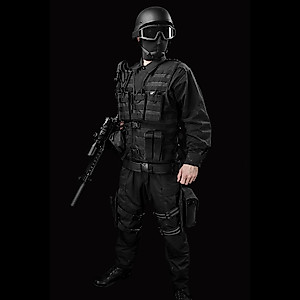 Barska BI12016 Loaded Gear VX-100 Tactical Vest and Leg Platform, Black, One Size