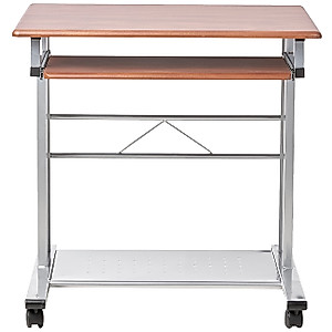 Safco SOHO Mobile Workstation, Medium Cherry/Metallic Gray