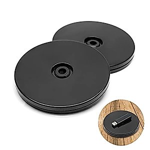 Jersvims 2Pcs 4 Inch Acrylic Cabinet Turntable Platter, Black Turntable Organizer Round Rotating Plate for Kitchen Pantry Cabinet Desk Rack Spice Cake Cookie Decorating