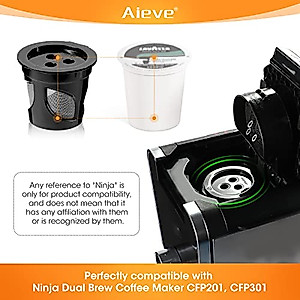 AIEVE 2 Pack Reusable Coffee Pods Compatible with Ninja Dual Brew Coffee Maker, Reusable Coffee Filters K Cup for Ninja Coffee Maker CFP201 CFP301 Dual Brew Pro