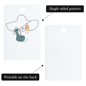 joycraft 100Pcs Earring Cards, 2.36"x3.54" White Earring Display Cards, Aesthetic Lady Earring Hanging Cards Set, Personalized Jewelry Cards for Selling, Retail, DIY Ear Studs Display Supplies
