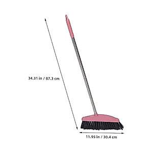 WHAMVOX 2pcs Stainless Steel Broom Garage Broom Soft Broom Garbage Broom Floor Cleaning Broom Indoor Outdoor Broom Room Cleaning Broom Long Handled Broom Large Broom Brooms Plastic Pink