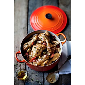 Enameled Cast Iron Round French Oven Color: Flame, Size: 7.25-qt.