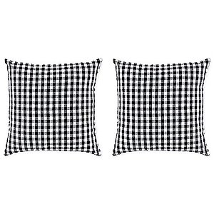 DII Gingham Check Collection Pillow Cover Set, Black, 20x20