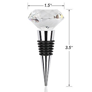 Decorative Metal Wine Stopper with Gift Box – Crystal Top and Silicone Seal – An Elegant, Secure, Best For Sealing Any Open Wine Bottle and Makes A Great Gift