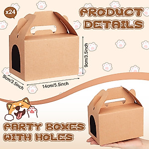 Fainne 24 Pcs Party Favors Boxes Treat Boxes Foldable Gift Boxes Candy Goodie Boxes Decorations Adopt Pet Gift for Birthday Wedding Bridal Shower Party Favors(Blank)