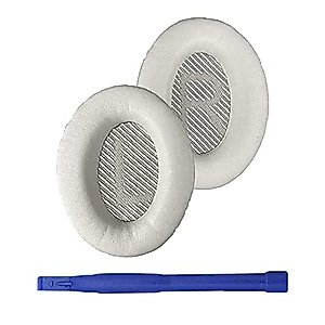 QC35 Replacement Ear Pads Ear Cushion Compatible with Bose Quiet Comfort 35 (QC35) and QuietComfort 35 II (QC35 II) Headphones (Silver)