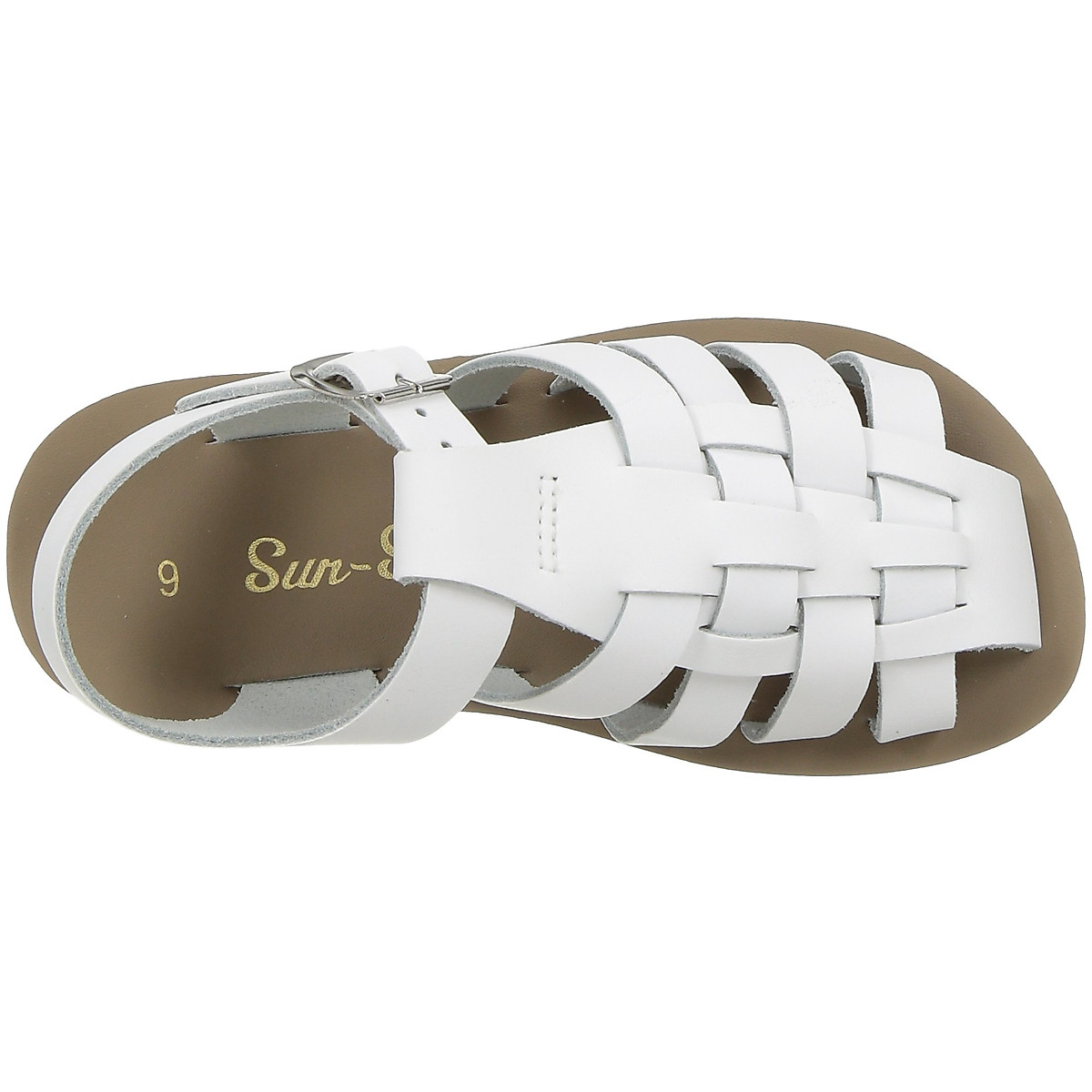 Salt Water Sandals by Hoy Shoe Baby-Girl's Sun-San Sailor Flat Sandal, White, 3 M US Infant