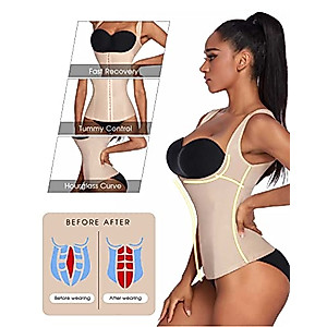 Ekouaer Mesh Waist Trainer Womens Waist Training Cincher, Nude, S fit 29-31 Inch Waistline