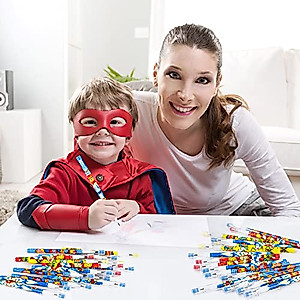 48 Pcs Superhero Text Pencils Translucent Pencil Multipoint Pencil Multicolor Non- Sharpening Stackable Pencils Pop Up Plastic Pencils Pow! Snap! Wham! Bang! Pencil Stationery Pencil，4 style