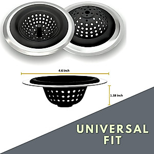 TIME OF SHOP - 1Pair Sink Strainers for Kitchen Sink Food Catcher with FREE Universal Drain Stopper. These Cleaning Products,Sink Stopper Kitchen Drain and Drain Cover Shower are Apartment Must Haves!