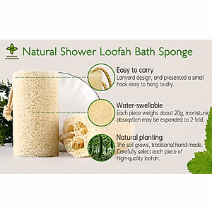 HUMINA Hot Bath Supplies Loofah,Natural Loofah Sponge Bath Body Exfoliation Natural Loofah 3 Pack of 5 inch