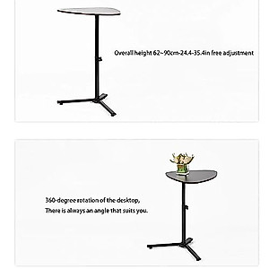 Modern Sofa Side Table Tv Tray Table Adjustable Height Lift Movable Coffee Table Modern Corner Table Small Laptop Desk for Bedside Sofa Living Room Side End Table