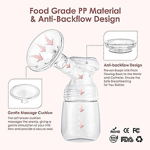 Breast Pump, BabyKing Electric Breast Pump with 3 Modes & 15 Levels, Pain Free Strong Suction Power Touch Panel High Definition Display, Ultra-Quiet Rechargeable for Travel & Home