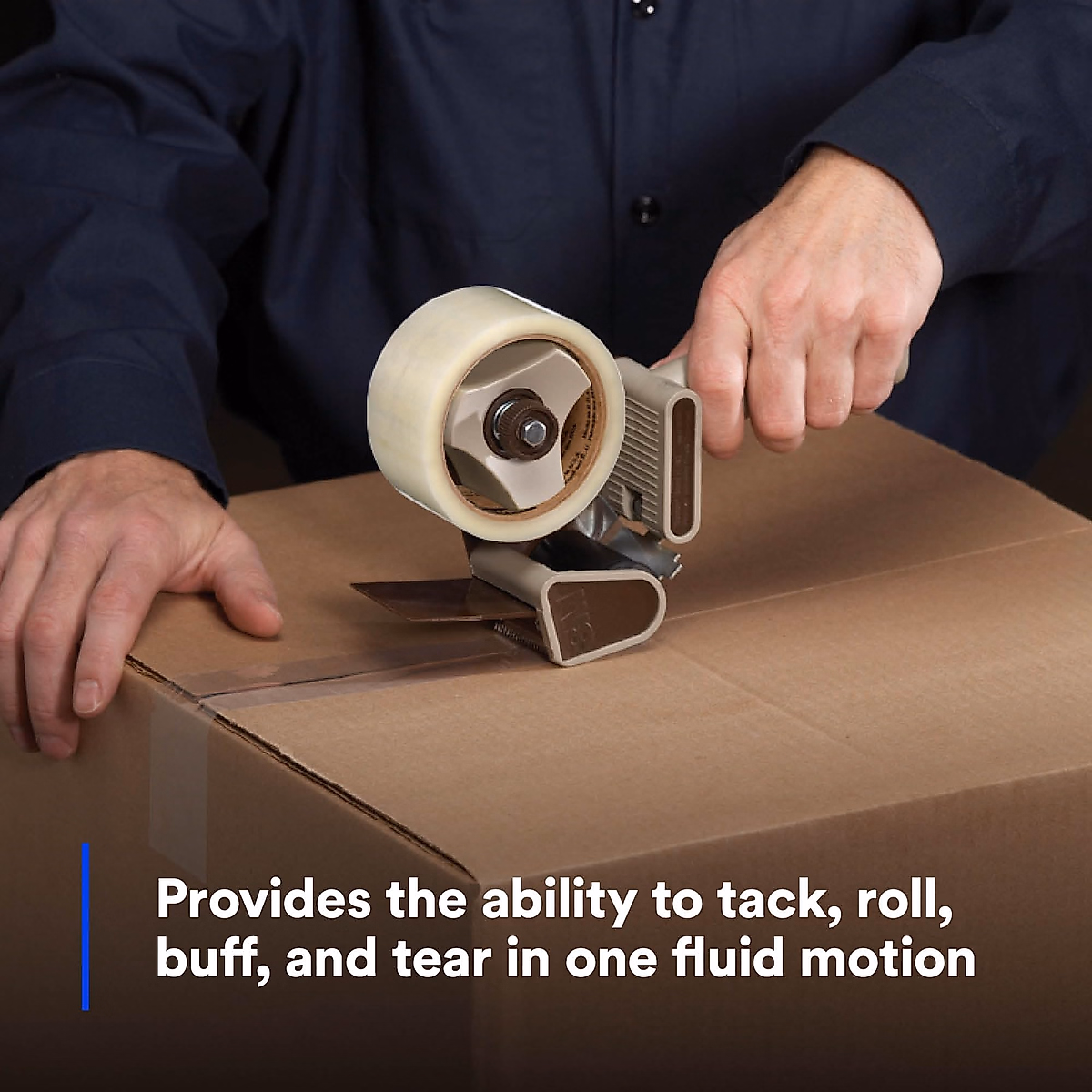 Scotch - 21200190087 H180 Industrial Packing Tape Dispenser for 2" Tape – Lightweight and Portable for Commercial Packaging, Shipping, Moving, Carton and Box Sealing, Gray (19008)