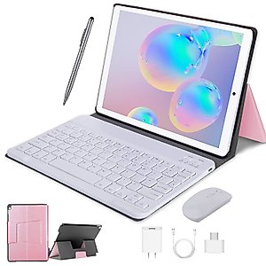 2 in 1 Tablet with Keyboard,Tablet 10.1 Inch Android 10 Tablets, High Performance Tablet 10 Inch 4G LTE,Google Certificated Wi-Fi Tablet pc,64GB ROM 128GB Expand, Dual Camera,4G Wi-Fi,8000MAH, GPS
