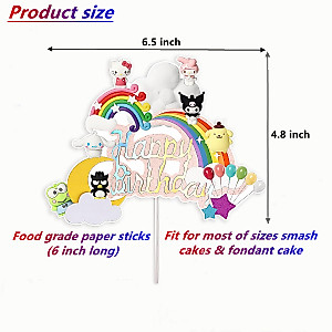 1PCS Cute Kitty Cake Topper for Kitty Party Supplies Decorations, Kitty Birthday Party Cake Decorations for Kids Girls Boys Happy Birthday Baby Shower Decor