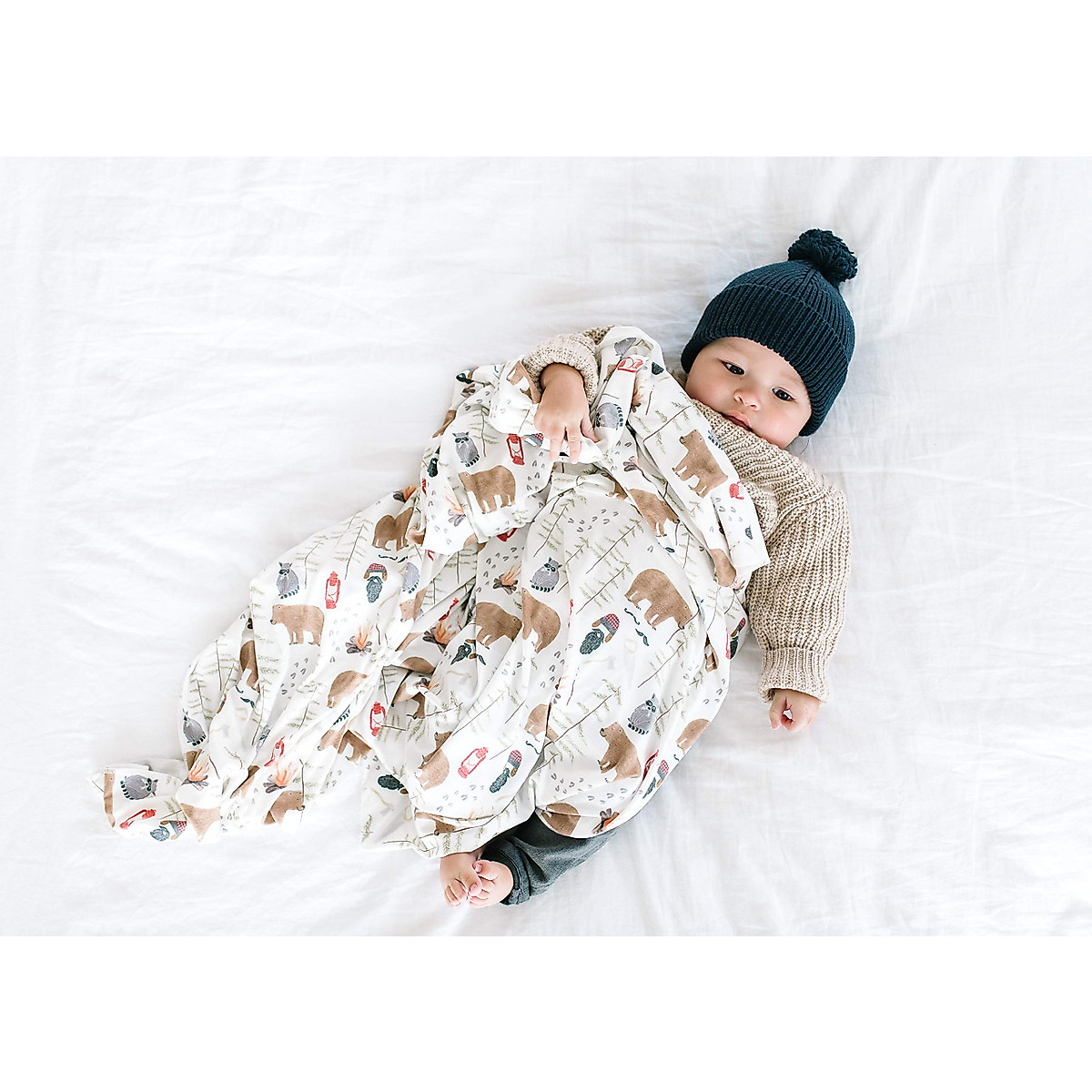 Copper Pearl Large Premium Knit Baby Swaddle Receiving Blanket Lumberjack