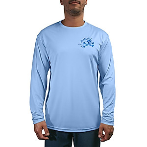 Rattlin Jack Men's Long Sleeve Fishing Shirt UV Protection Two Bass 3XL Blue