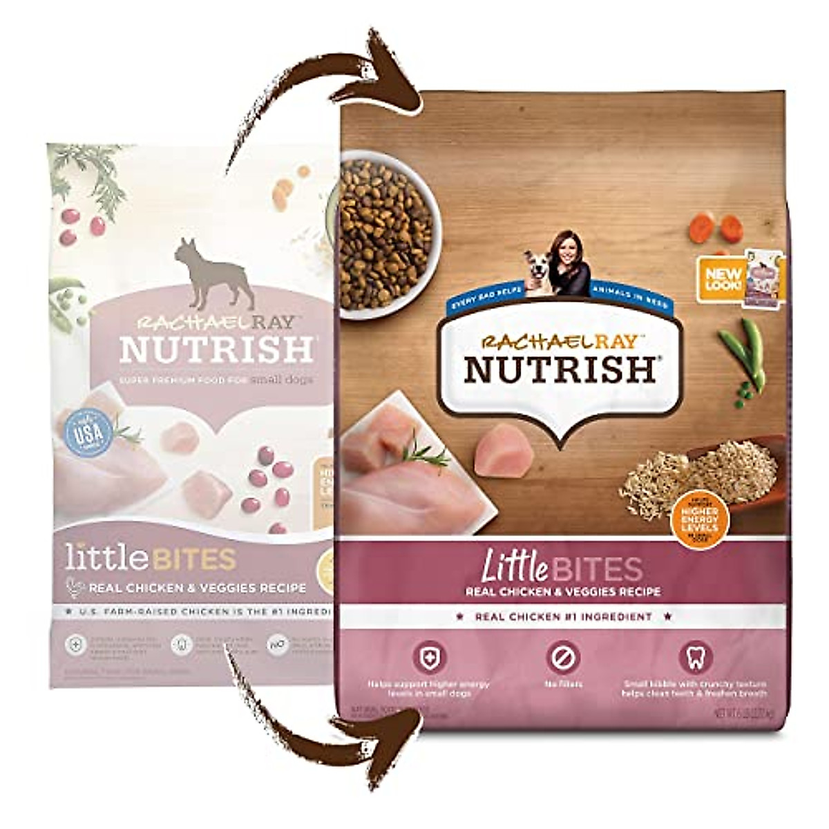 Rachael Ray Nutrish Little Bites Dry Dog Food, Chicken & Veggies Recipe for Small Breeds, 6 Pounds