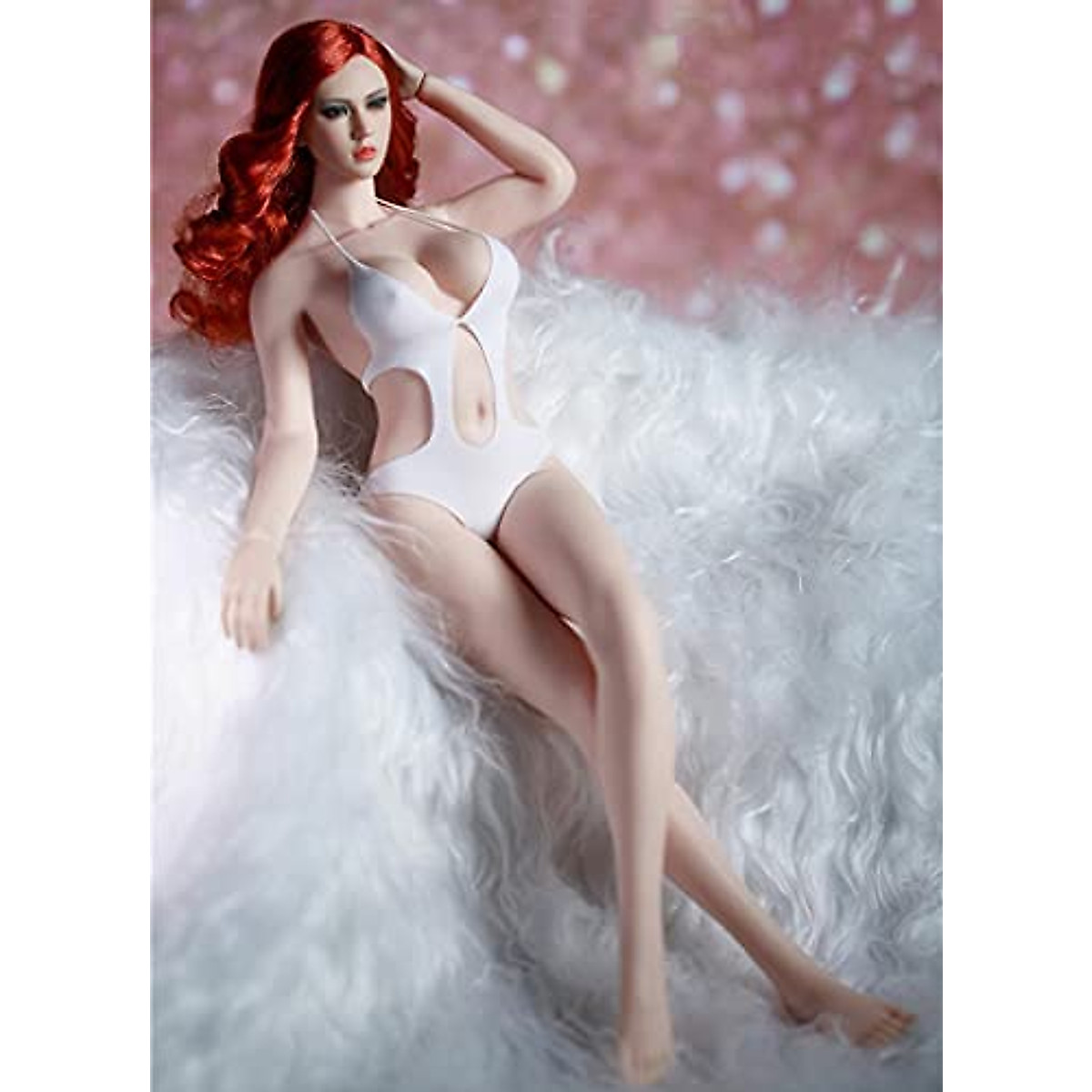 HiPlay TBLeague Seamless Action Figure Smooth and Rounded Body Type Large Bust 1:6 Scale S42(Pale, with Head)
