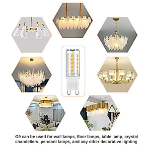 ATA 6 Pack G9 LED Bulb T4 Chandelier Light Bulbs 4W Natural White 6000K, (40W Halogen Replacement) G9 Bi Pin Ceramic Base, 120V AC 360°Beam Angle 450LM for, Barthroom Lamp, Crystal Wall Lamp