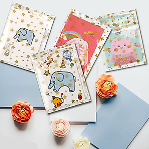 COQOFA 100 Pcs Star Printed Sealable Gift Wrap Cello Cellophane Bags Self sealing Adhensive Treat Bags Party Favor bags (4x6inch, Gold)…