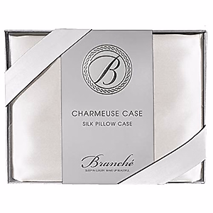 Branché Beauty Sleep Charmeuse Case | Silk Pillowcase for Healthy Skin and Hair | Boudoir - 12" x 16" / 31 x 41 cm | White