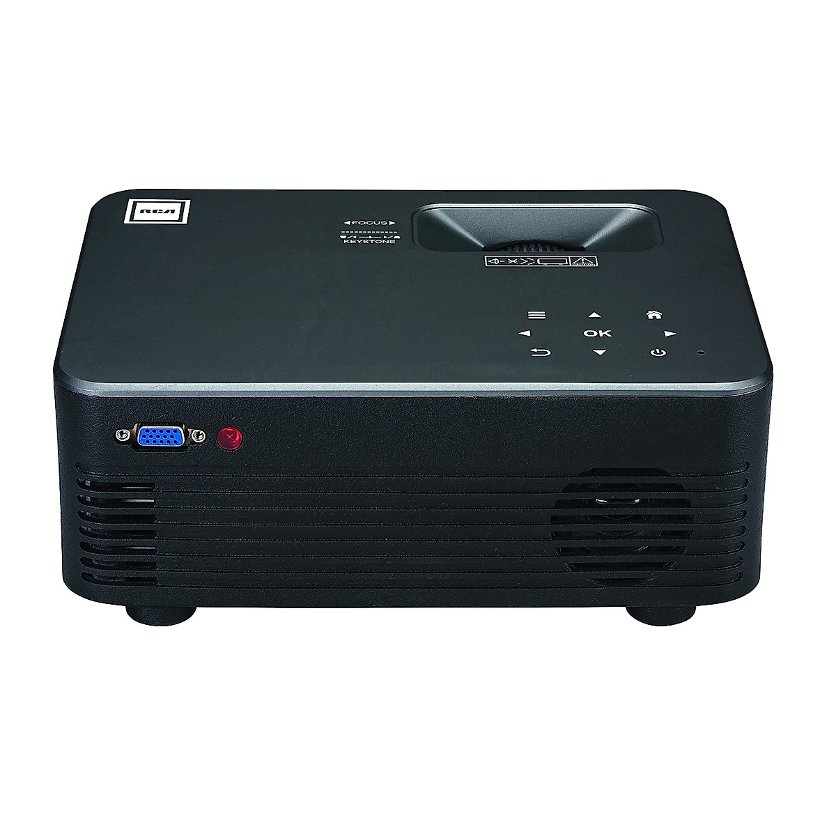 RCA Roku Smart Home Theater Projector - Stream Netflix, Prime Video, Hulu, Disney+, Apple TV+ and More - Portable Projector Compatible with TV, PC, HDMI, USB, VGA - Living Room/Backyard Projector