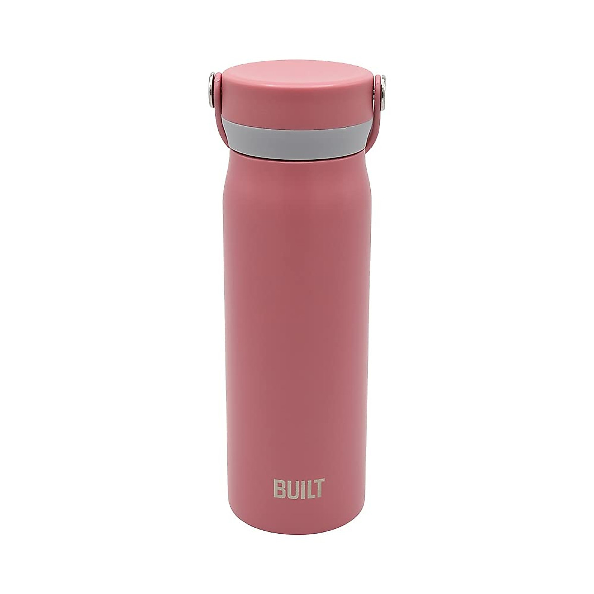 BUILT Cascade Double Wall Vacuum Insulated Stainless Steel Wide Mouth Water Bottle with Comfort Grip and Carry Handle Lid, 20 ounces