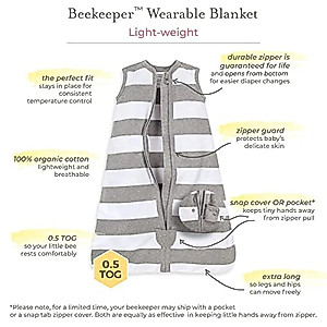 Burt's Bees Baby Unisex Baby Gift Set - Beekeeper Wearable Blanket, 3-Pack Muslin Swaddle Blankets & Plush, Organic Cotton Essentials Bundle