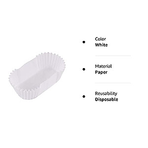 Cabilock 1000 Pcs Baking Cup Oval Cake Paper Tray Boat Shape Paper Cups High Temperature Cake Cup Bread Baking Cups Safe Grease Proof Cupcake Liners Perfect Cups for Cake Balls Muffins Cupcakes