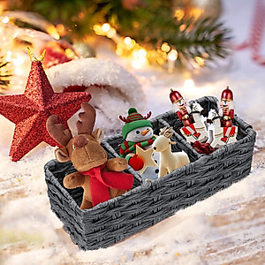 DULLEMELO Toilet Paper Basket for Organizing, Small Bathroom Baskets for Storage, Waterproof Toilet Paper Basket for Back of Toilet, Grey, 2 Pack