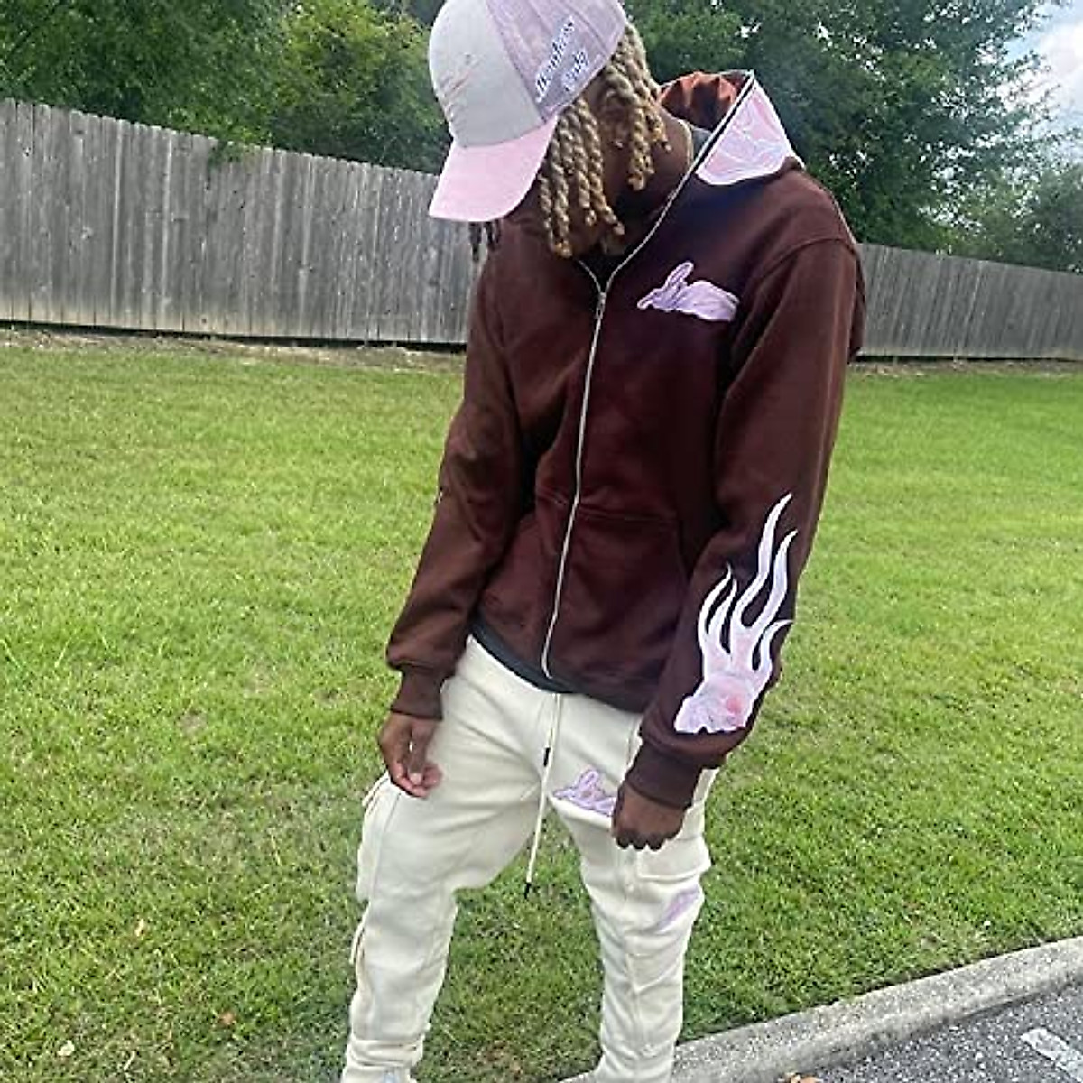 Y2K Novelty Skeleton Hoodie Durable Zip Up Brushed Men's And Women's Jackets Fashion Vintage Street Sweatshirts(M, B3)