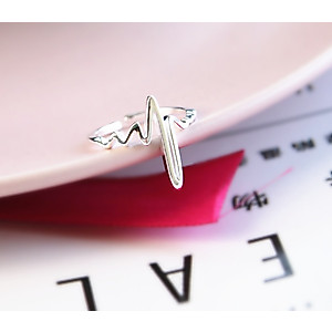 Helen de Lete Innovative Heart Beat Sterling Silver Open Ring