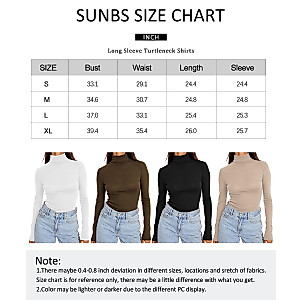 SUNBS Womens 3 Piece Turtleneck Long Sleeve Shirts Mock Neck Fall Fashion 2025 Slim Fit Winter Thermal Underwear Tops BlackBeigeCoffee3 XL