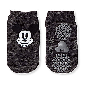 TAVI NOIR Tiny Soles Disney Character Pattern Toddler Low Rise No-Slip Grip Socks Packs, Mickey, S - 2-4 y/o
