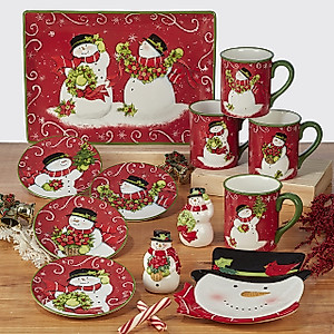 Certified International Holiday Magic Snowman 9" Dessert/Salad Plates, Set of 4, Multicolor