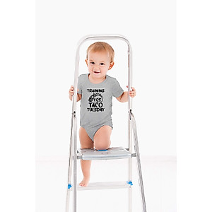 AW Fashions Training For Taco Tuesday Baby Bodysuit Funny Cute Romper Clothing for Newborn Boys & Girls (Newborn, Sports Grey)