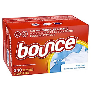 Bounce Dryer Sheets Laundry Fabric Softener, Fresh Linen Scent, 240 Count