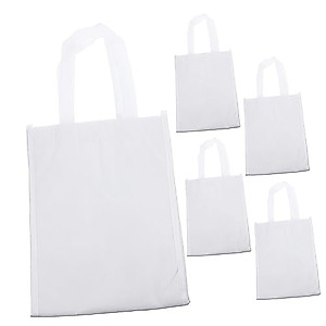 SWOOMEY 5pcs Insulation Bags Grocery Shopping Bags Disposable Cooler Sealer Bags Hot Cold Bag Cake Delivery Bags Grocery Carrier Bags Non-woven Fabric White Small Cooler Bag