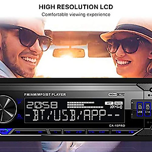Single Din Bluetooth Car Stereo: Mechless Multimedia Digital Car Audio - in Dash MP3 Player with Dual USB/SD/AUX-in FM/AM Radio Receiver Wireless Remote Control